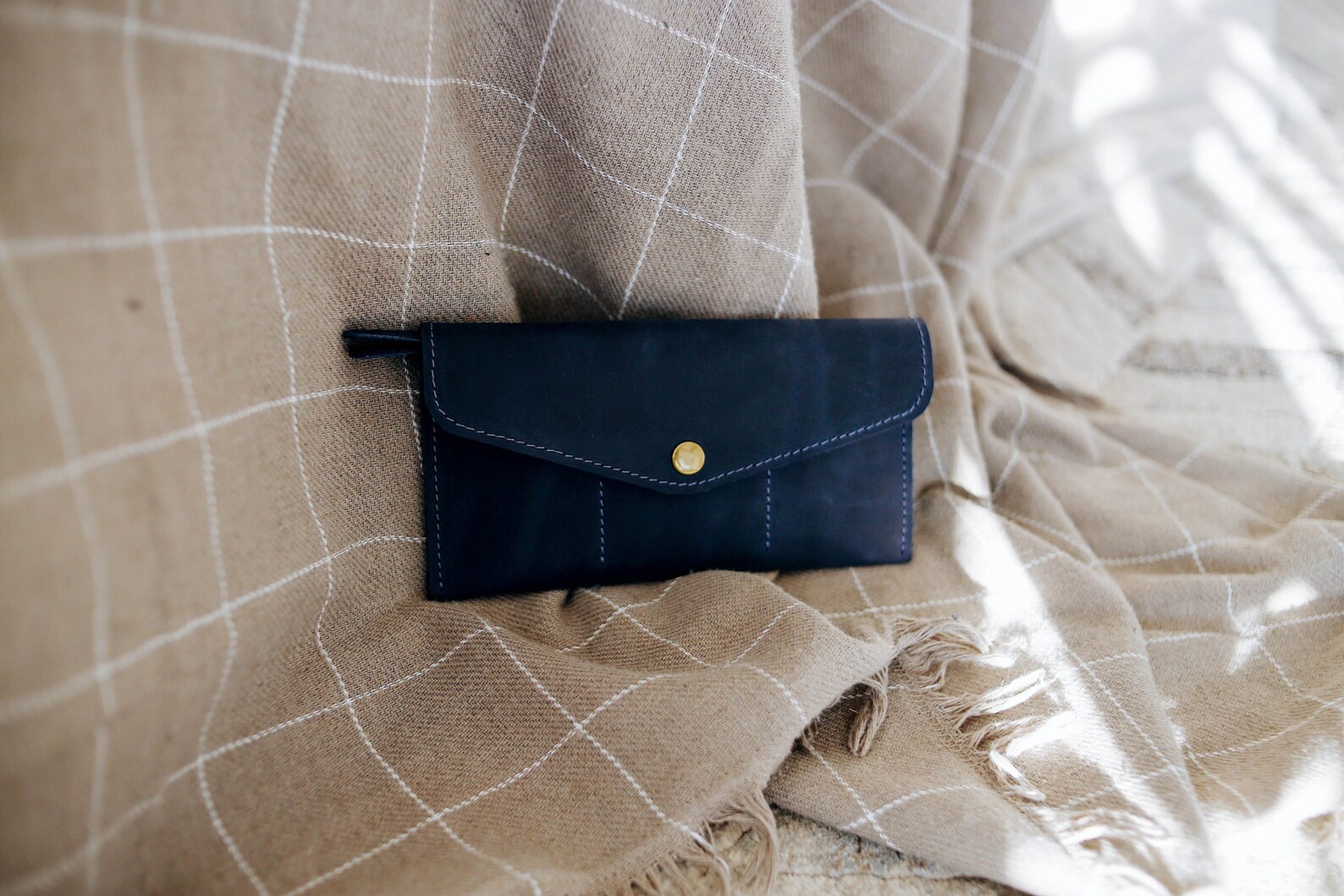 Leather Envelope Wallet for Women, Leather Cash Envelope Wallet ...