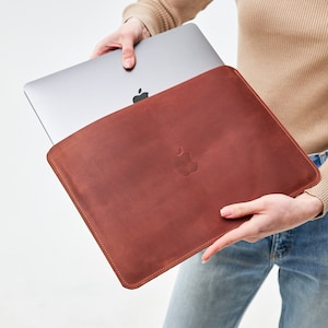 Personalized MacBook Sleeve, Leather MacBook Pro Sleeve, MacBook Pro 14 ...