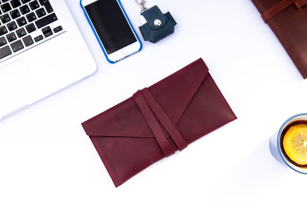 Leather Money Envelope, Personalized Money Envelopes, Leather Cash ...