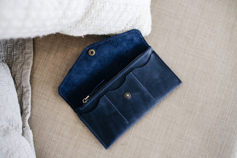 Leather Envelope Wallet for Women, Leather Cash Envelope Wallet ...