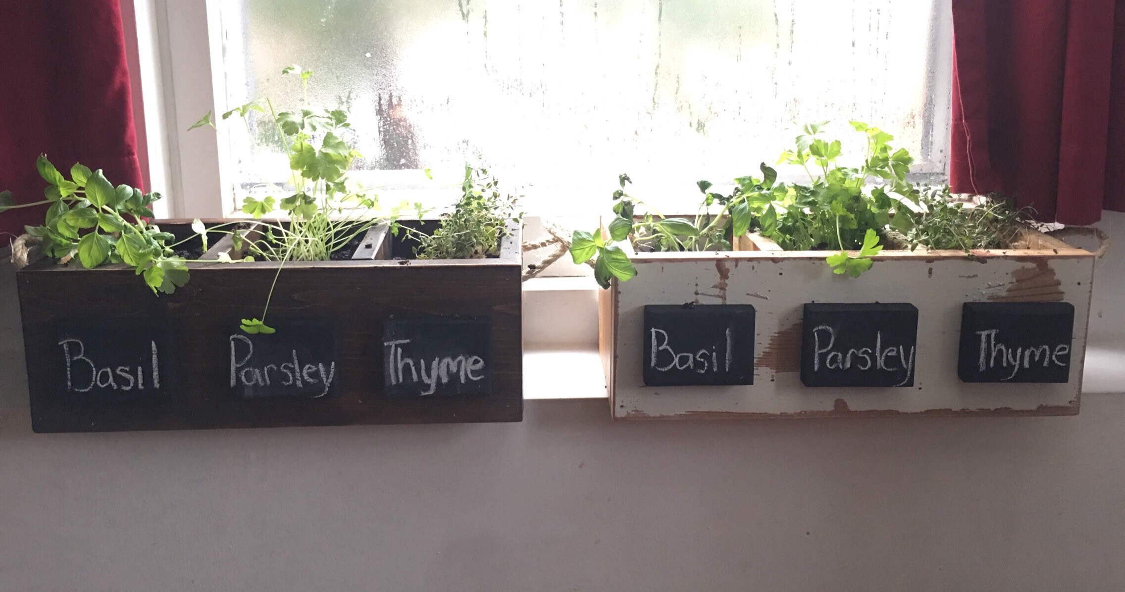 Herb Box Garden Box Planter Box Rustic Indoor Herb Box Reclaimed Wood ...