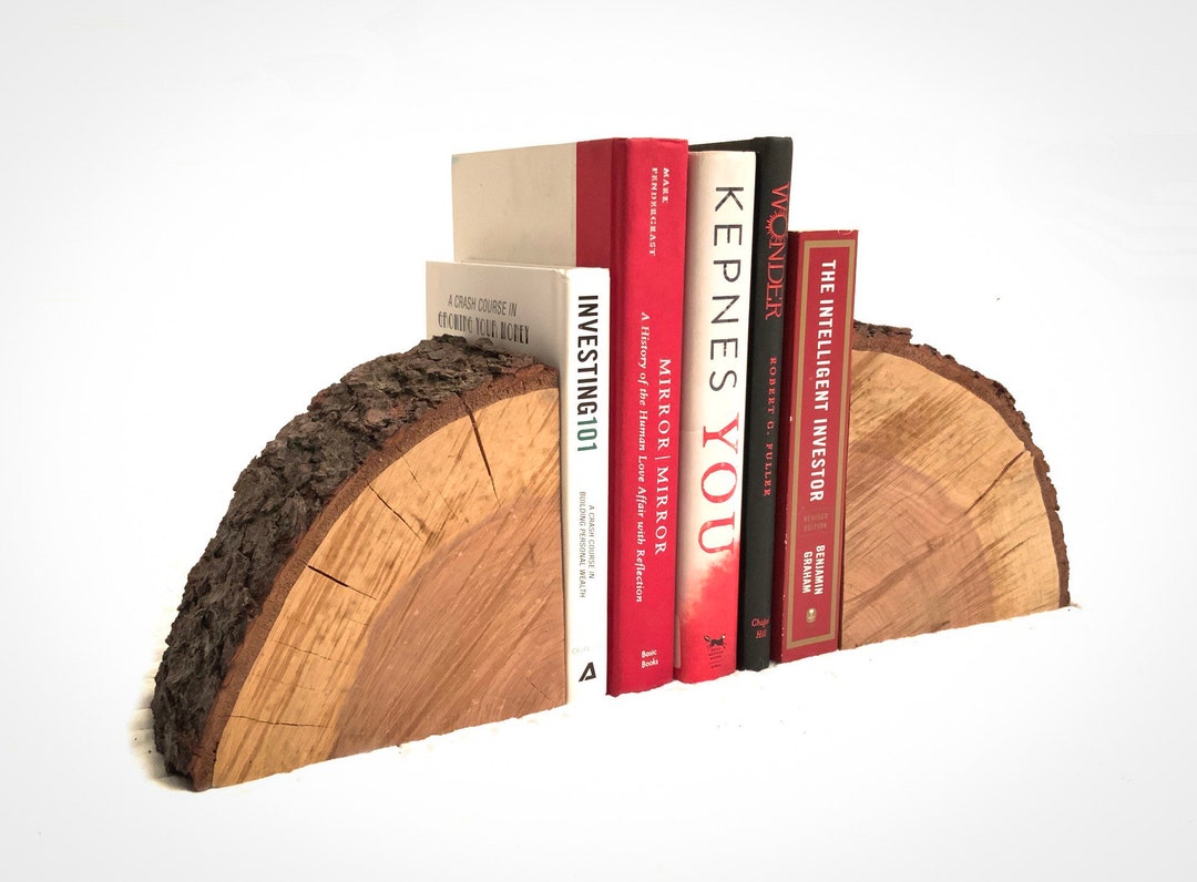 Bookends | Raw Edge Bookends | Custom Bookends | Rustic Home Decor ...
