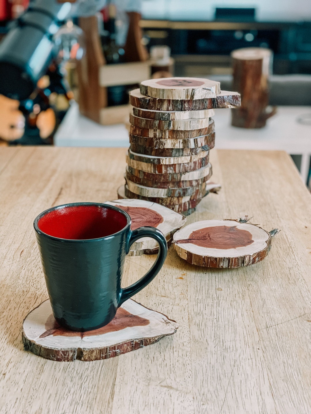 Wood Coasters | Raw Edge Coasters | Rustic Decor | Wedding Decor ...
