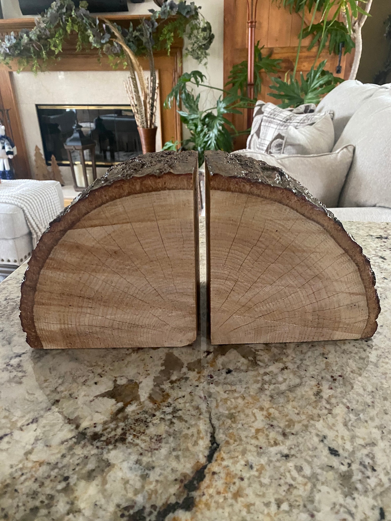 Bookends Raw Edge Bookends Custom Bookends Rustic Home Decor Rustic ...