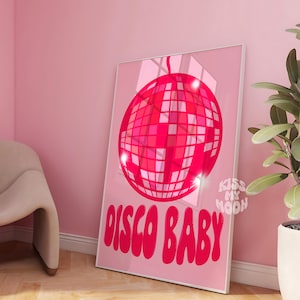 Disco Baby, Digital Download, Retro, Groovy Wall Art, Printable, Poster ...