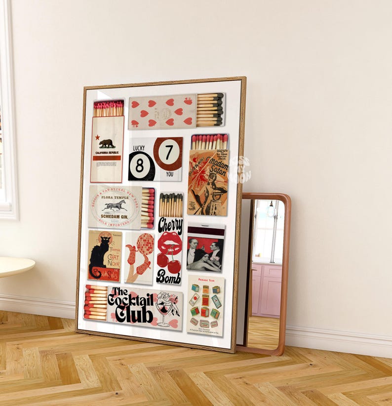 Trendy Matchbox Art Print, Retro Poster Art, Wall Art, Printable ...