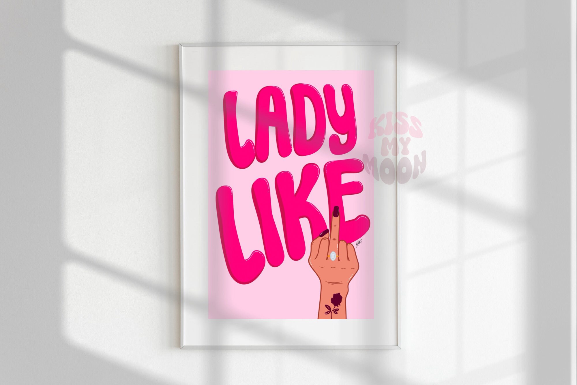 Lady Like, Middle Finger, Raunchy, Digital Download, Art Print, Wall ...