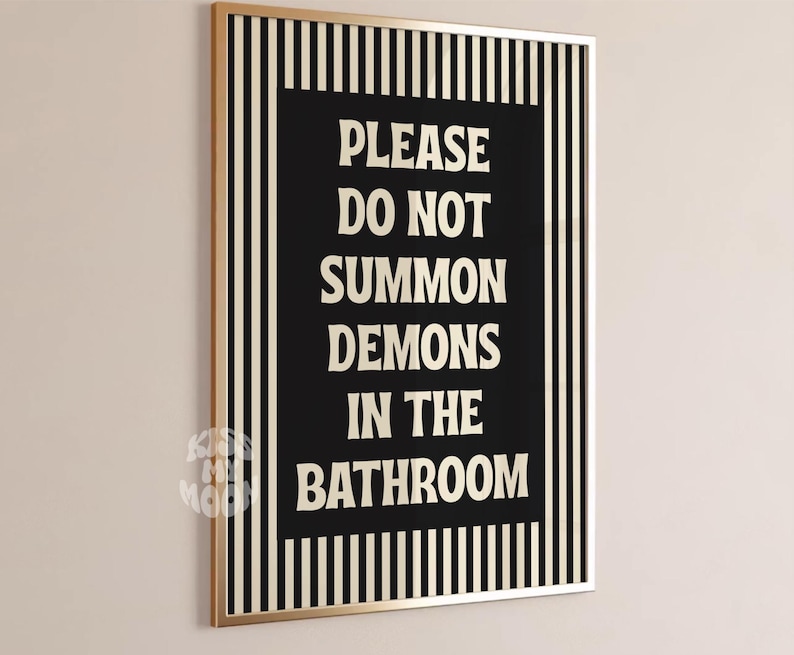 Don’t Summon Demons Halloween Art Print, Retro Poster Art, Wall Art ...