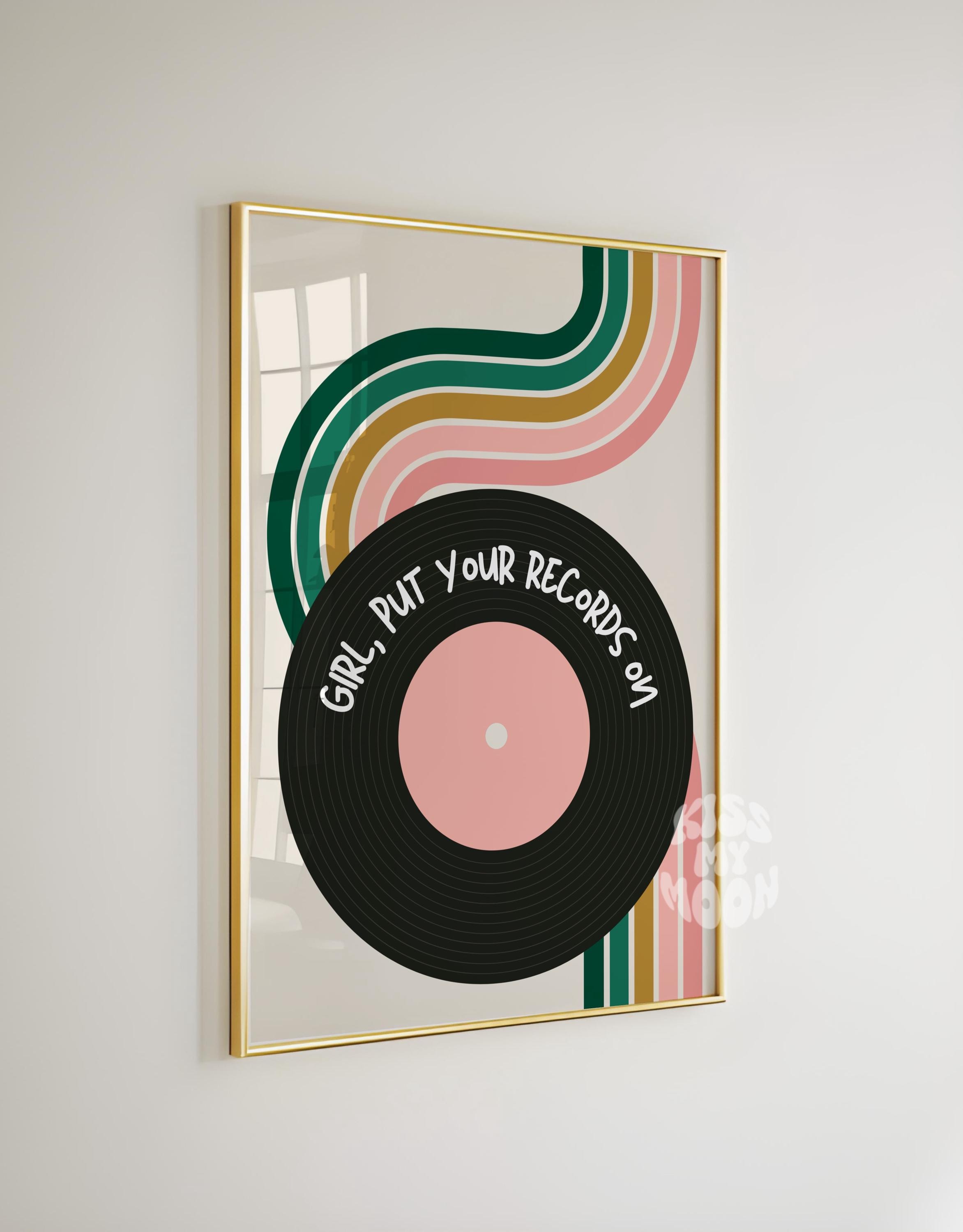 Girl Put Your Records On, Retro Poster Art Print, Home Decor, Wall Art ...
