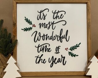 Framed Christmas Sign the Most Wonderful Time of the - Etsy
