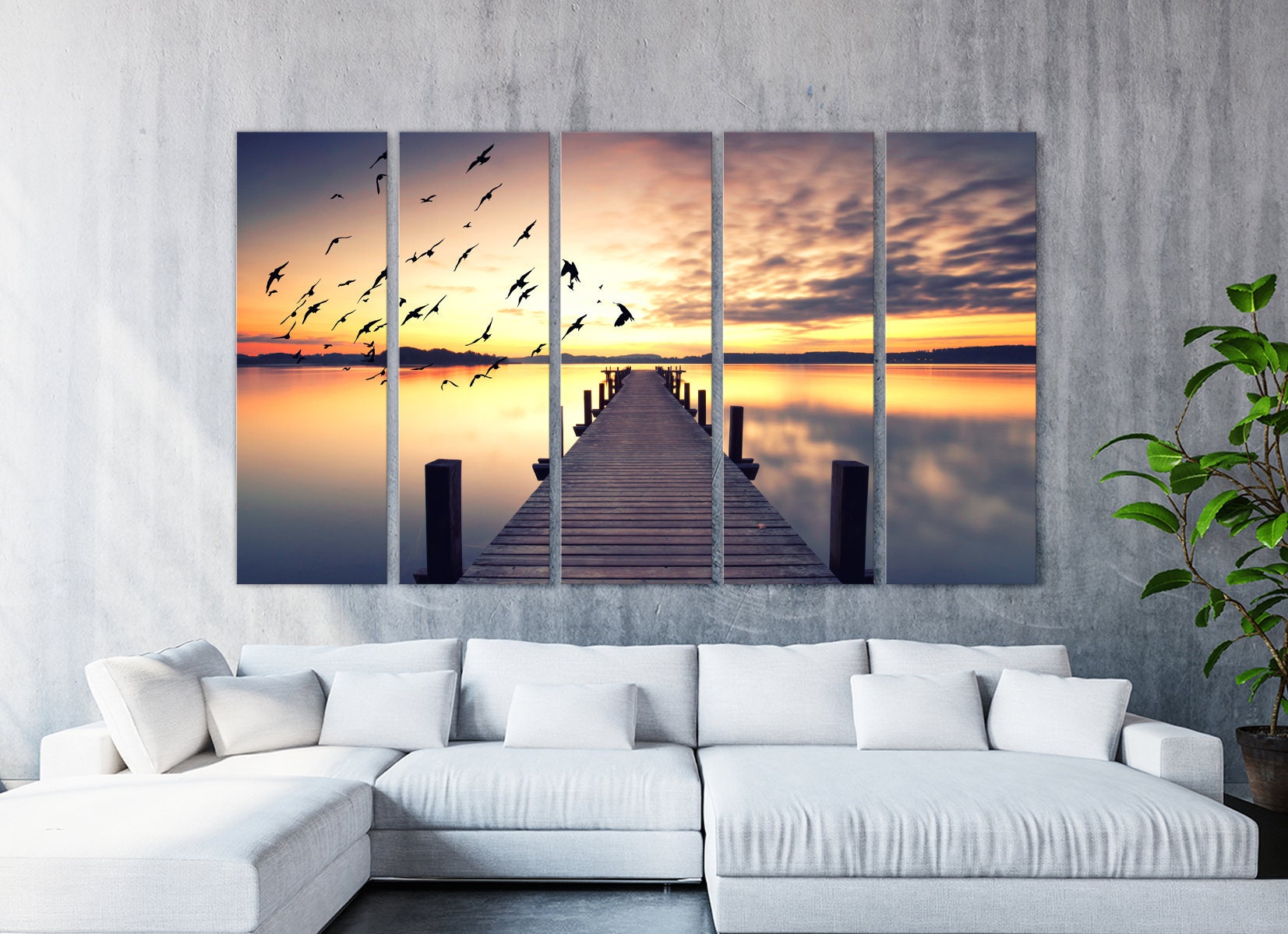 Sunrise Poster Sunrise On Lake Wall Art Travel Poster | Etsy