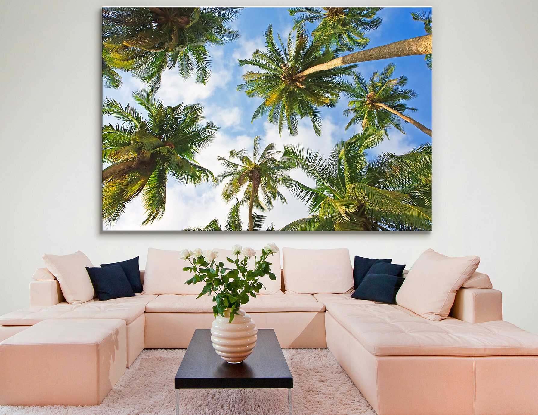 Palm Tree Wall Art Large Wall Art Palm Wall Decor Exotic Etsy