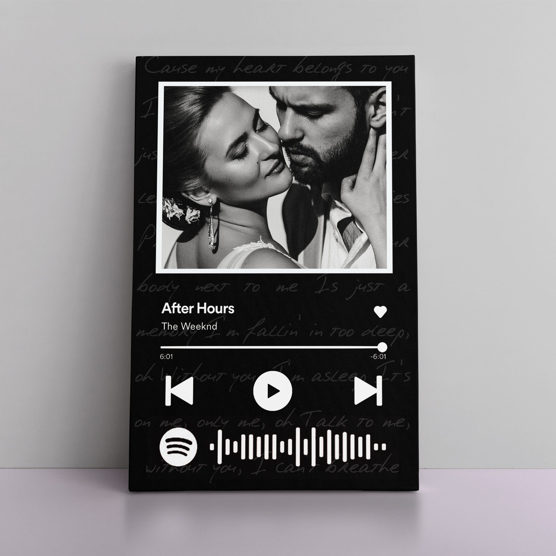Custom Spotify Spotify Code Spotify Canvas Art Spotify | Etsy