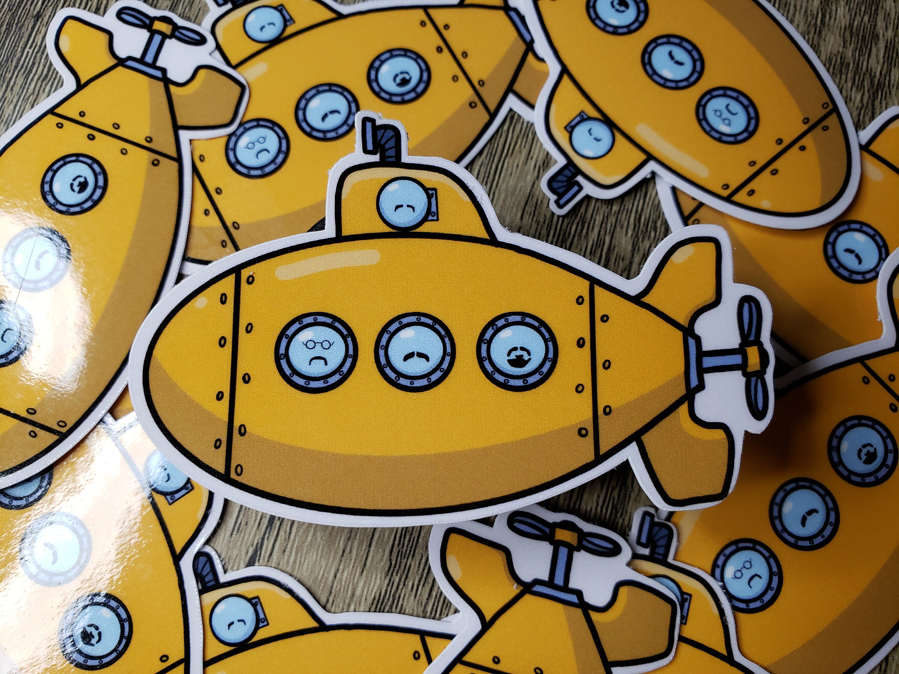 Yellow Submarine Glossy sticker water resistant | Etsy