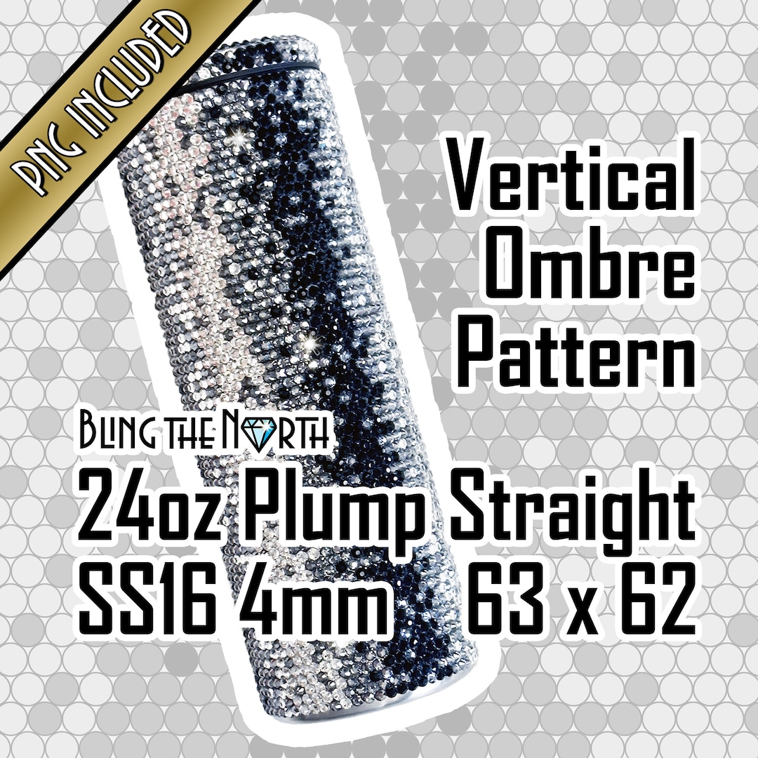 VERTICAL OMBRE Rhinestone Pattern Template | SS16 4mm | 24oz Plump ...
