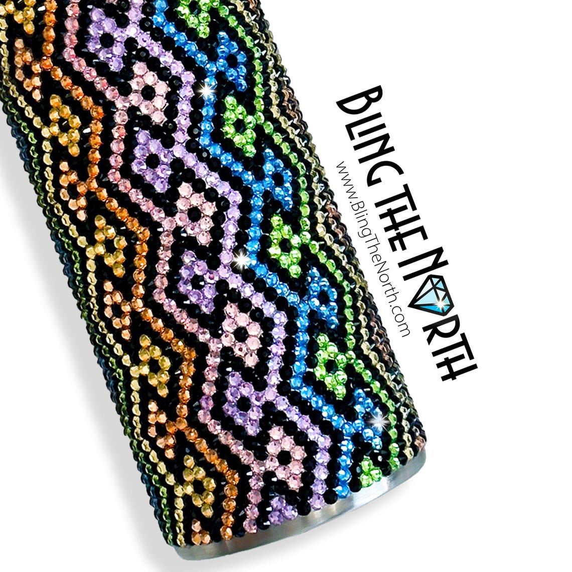 DIAMOND ZIG-ZAG Rhinestone Pattern Template | SS16 4mm | 24oz Plump ...