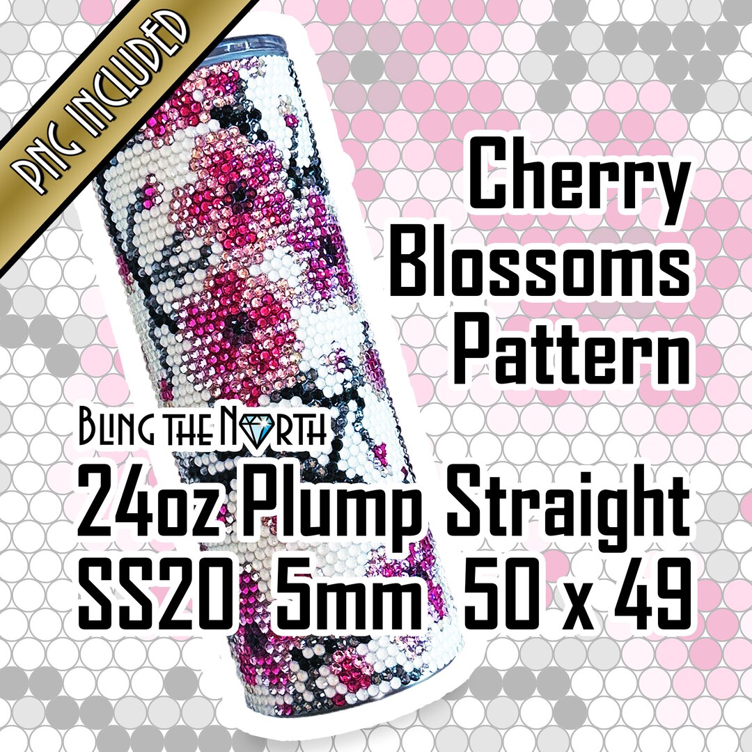 CHERRY BLOSSOMS Rhinestone Pattern Template | SS20 5mm | 24oz Plump ...