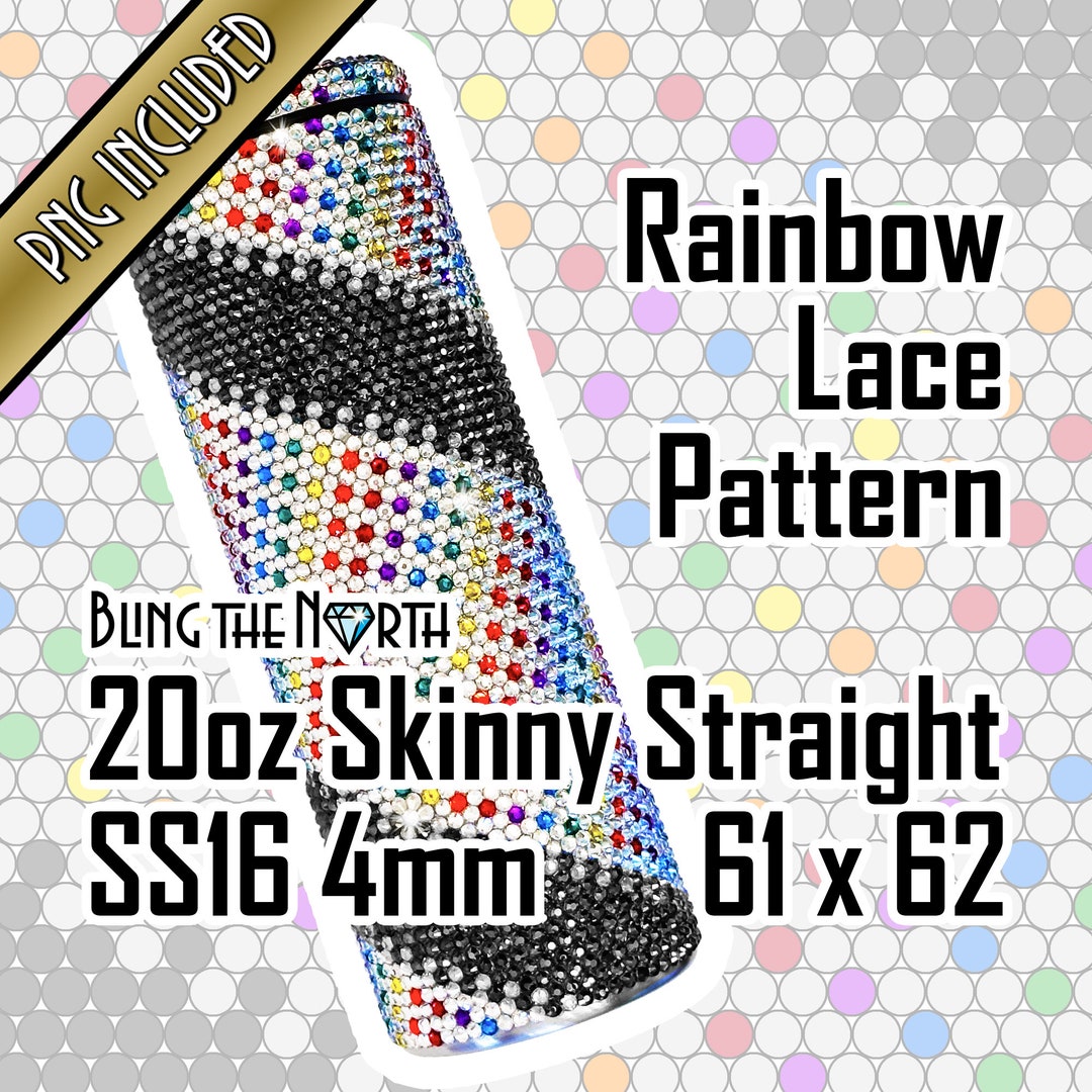 RAINBOW LACE Rhinestone Pattern Template | SS16 4mm | 20oz Skinny ...