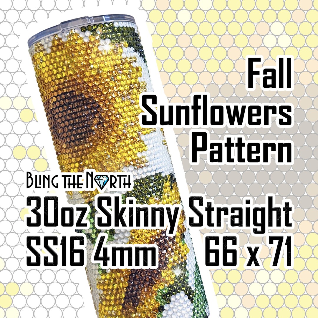 FALL SUNFLOWERS Rhinestone Pattern Template SS16 4mm 30oz Skinny ...