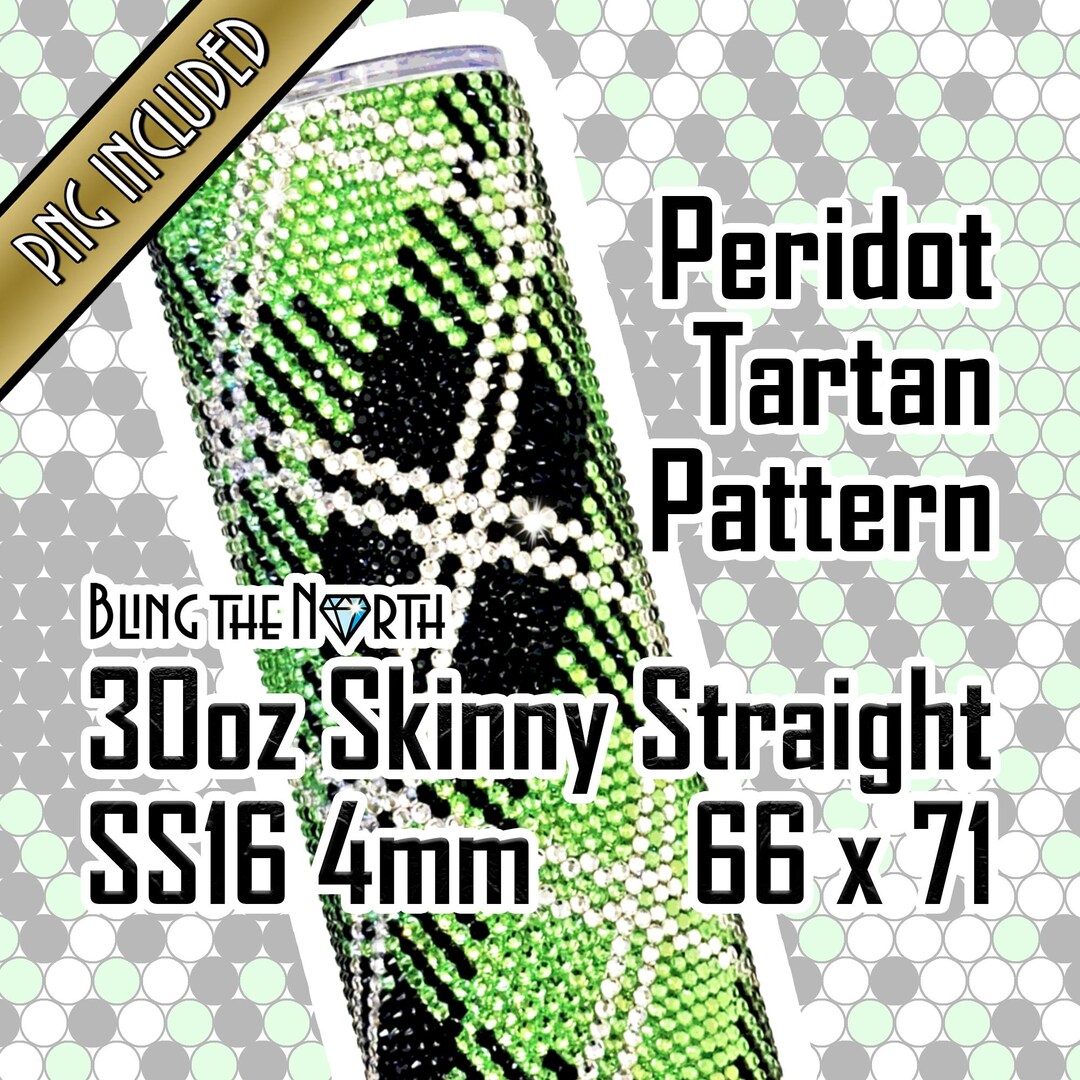 PERIDOT TARTAN Rhinestone Pattern Template | SS16 4mm | 30oz Straight ...