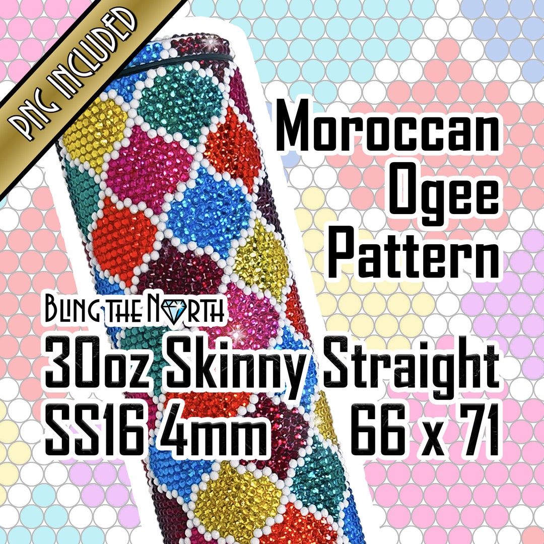 MOROCCAN OGEE Rhinestone Pattern Template | SS16 4mm | 30oz Skinny ...