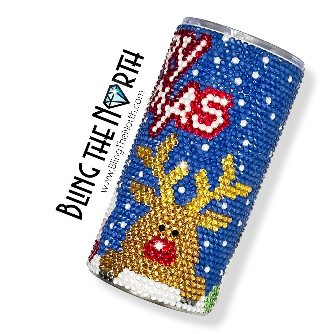 MERRY CHRISTMAS Rhinestone Duo Tumbler | 16oz Plump | Slim Can Koozie ...