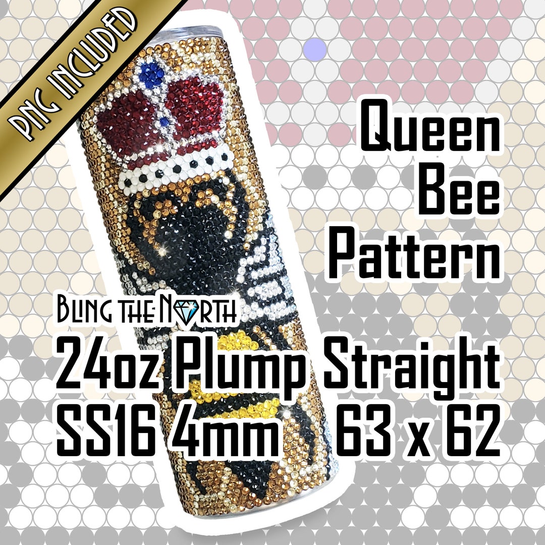 QUEEN BEES Rhinestone Pattern Template | SS16 4mm | 24oz Plump Straight ...