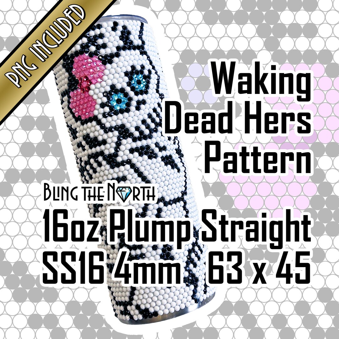 WAKING DEAD Hers Rhinestone Pattern Template SS16 4mm 16oz Plump ...