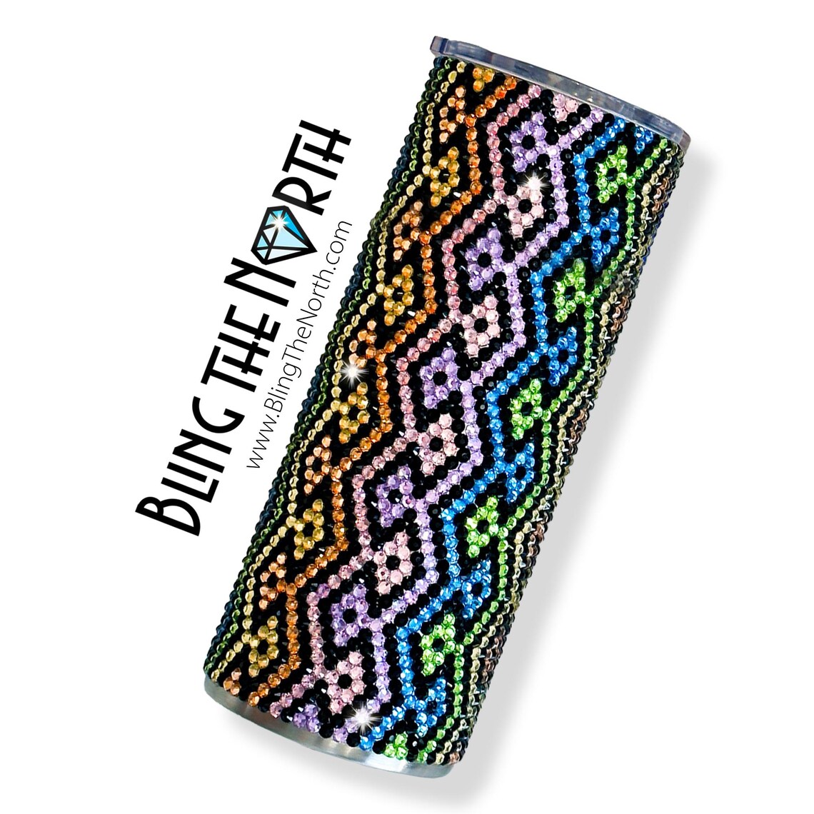 DIAMOND ZIG-ZAG Rhinestone Pattern Template | SS16 4mm | 24oz Plump ...