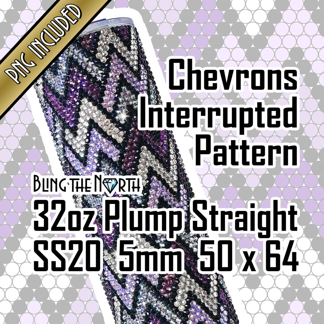 CHEVRONS INTERRUPTED Rhinestone Pattern Template SS20 5mm 32oz Plump ...