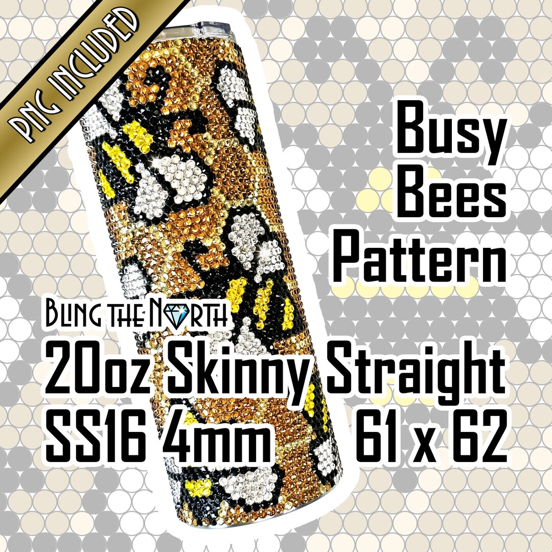 BUSY BEES Rhinestone Pattern Template SS16 4mm 20oz Skinny Straight ...
