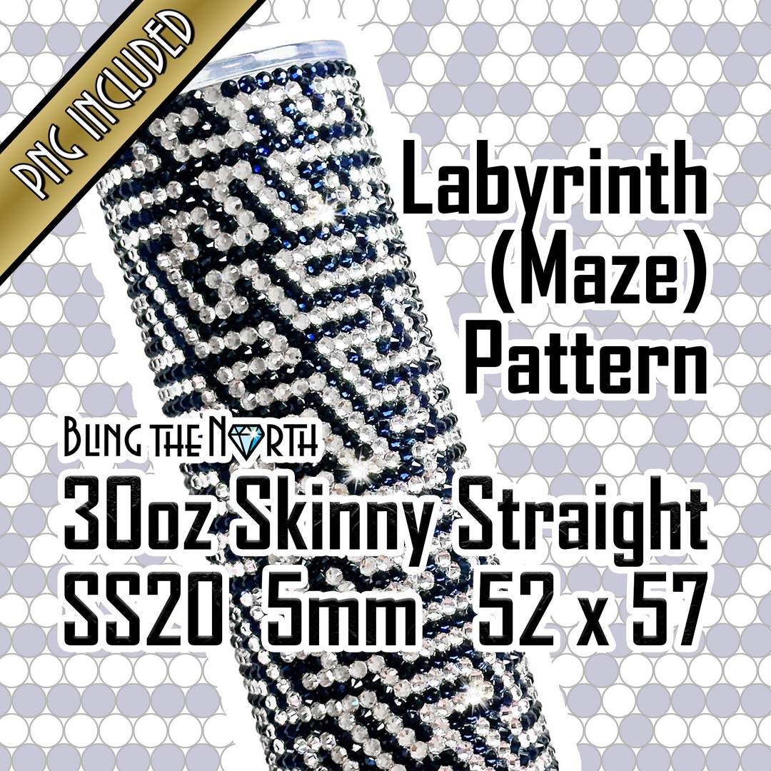 LABYRINTH Maze Puzzle Rhinestone Pattern Template | SS20 5mm | 30oz ...