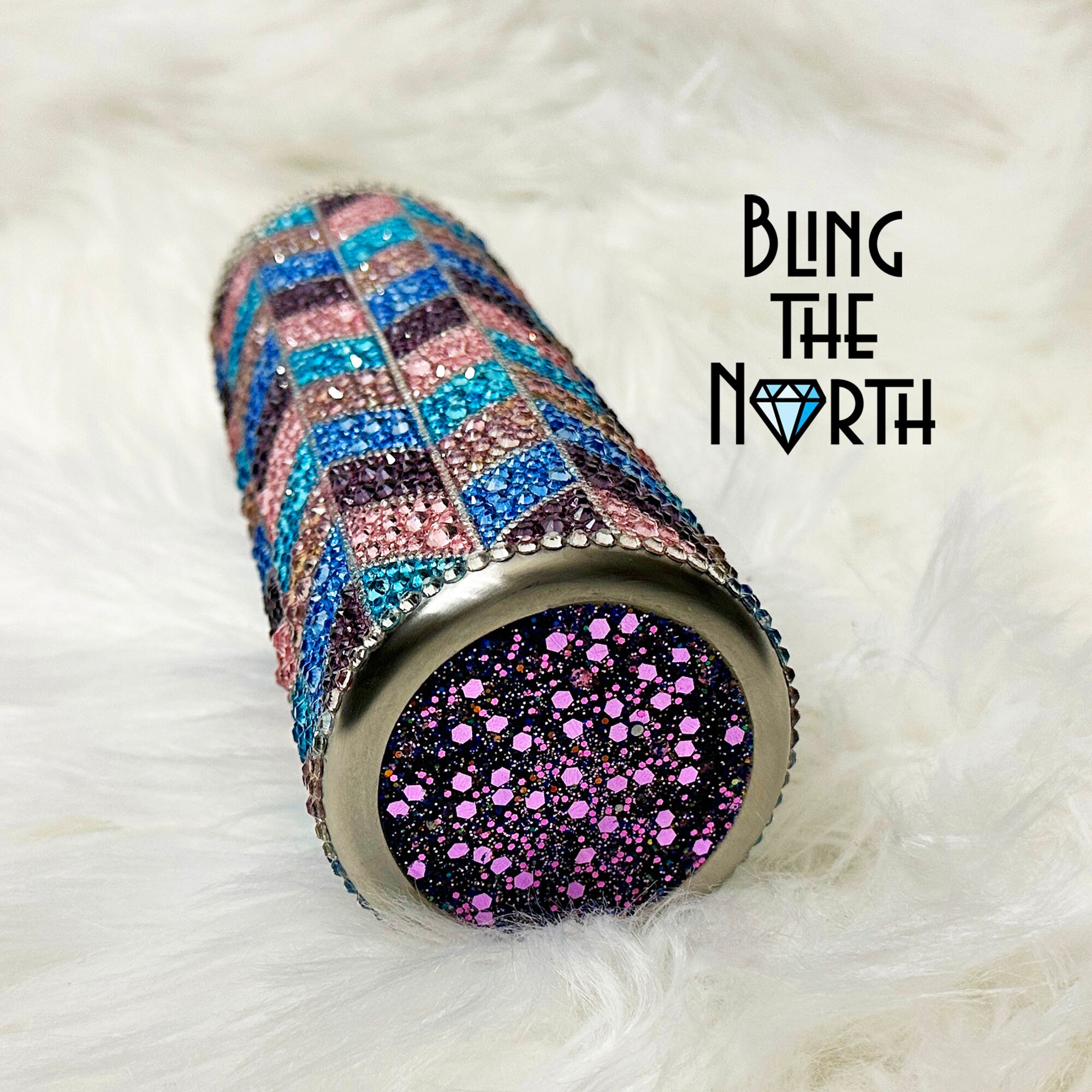 Bling the North 20oz Tangram Custom Bling Tumbler With Glass - Etsy