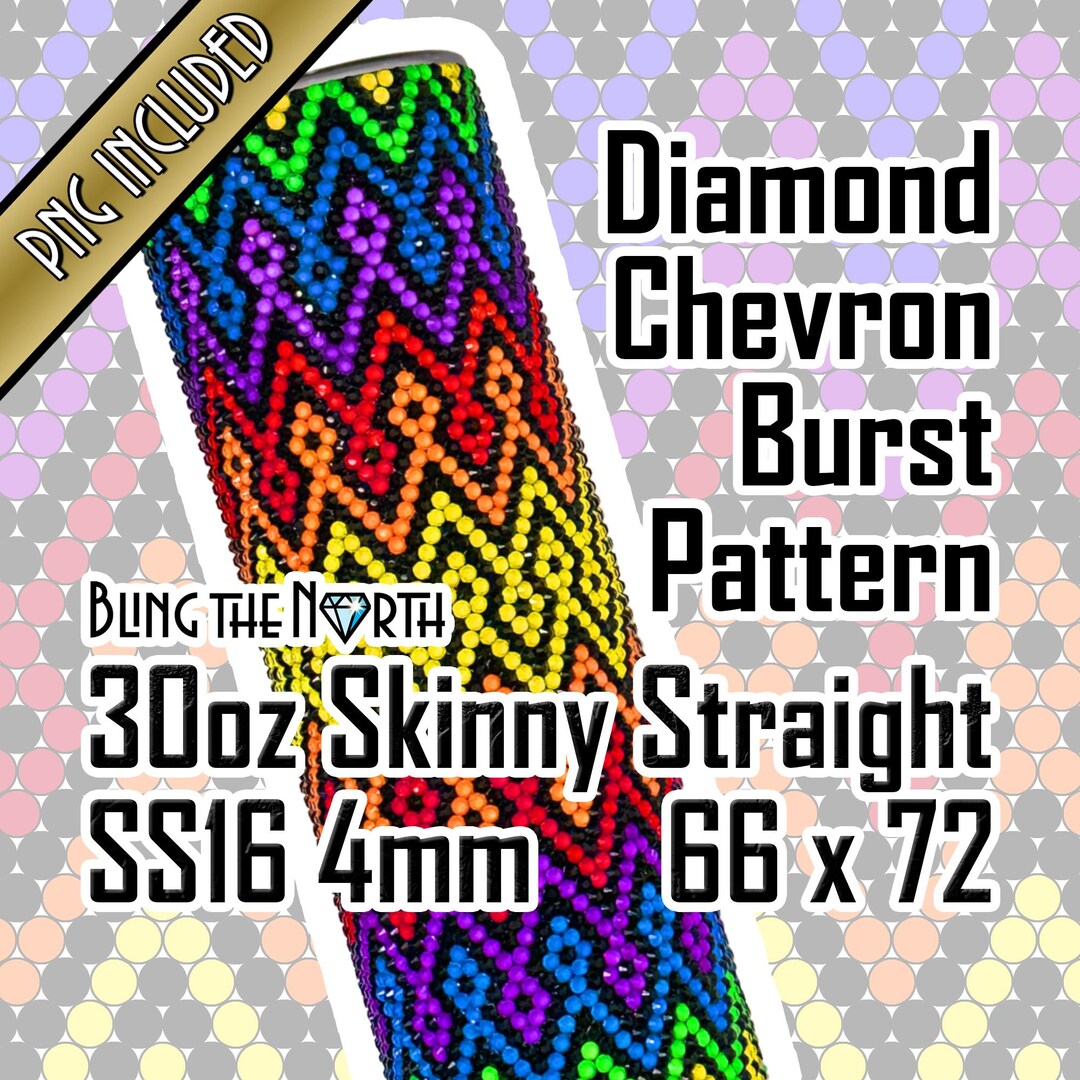 DIAMOND CHEVRON BURST Rhinestone Pattern Template | SS16 4mm | 30oz ...
