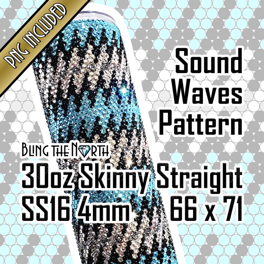 SOUND WAVES Rhinestone Pattern Template | SS16 4mm | 30oz Skinny ...