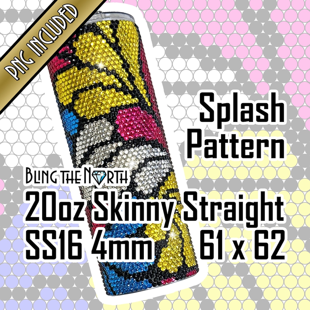 SPLASH Rhinestone Pattern Template | SS16 4mm | 20oz Skinny | Bling ...