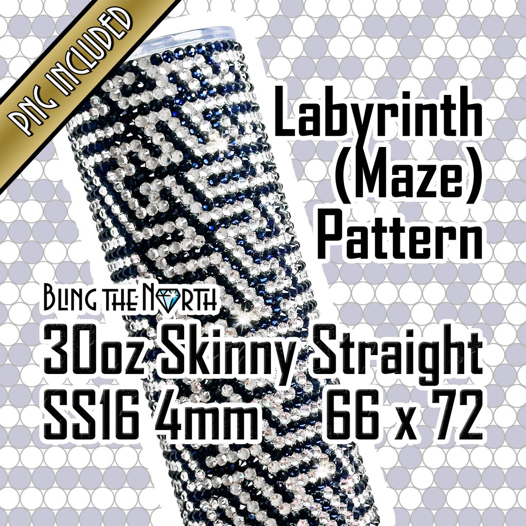 LABYRINTH Maze Puzzle Rhinestone Pattern Template | SS16 4mm | 30oz ...