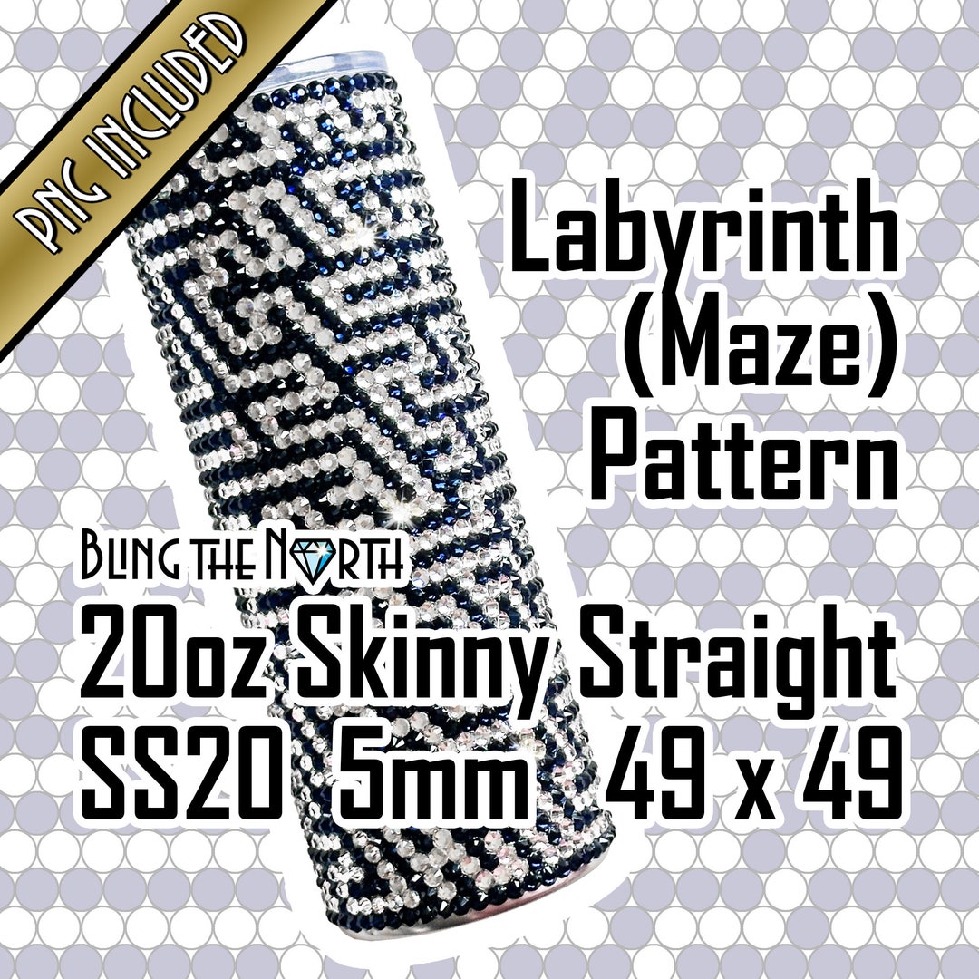 LABYRINTH Maze Puzzle Rhinestone Pattern Template | SS20 5mm | 20oz ...