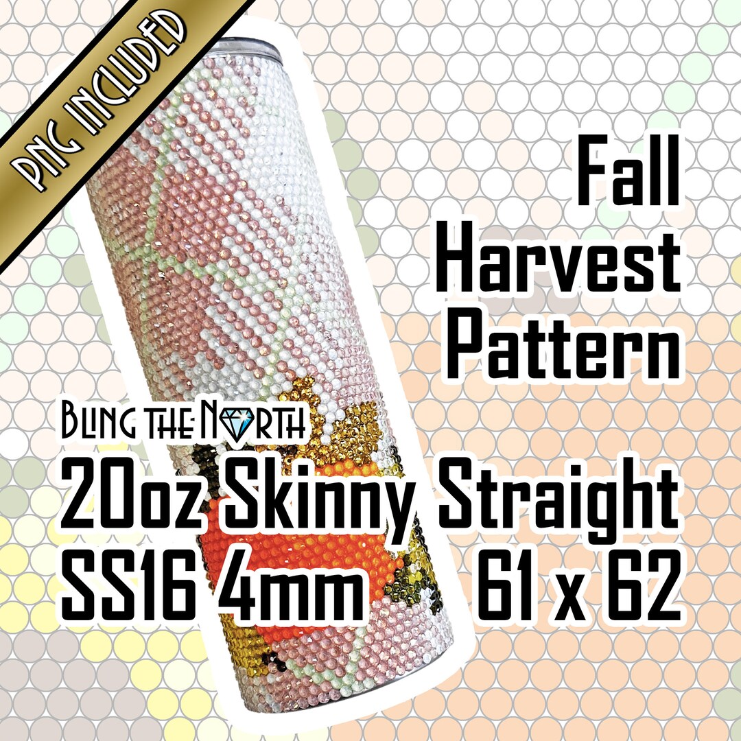 FALL HARVEST Rhinestone Pattern Template | SS16 4mm | 20oz Skinny ...