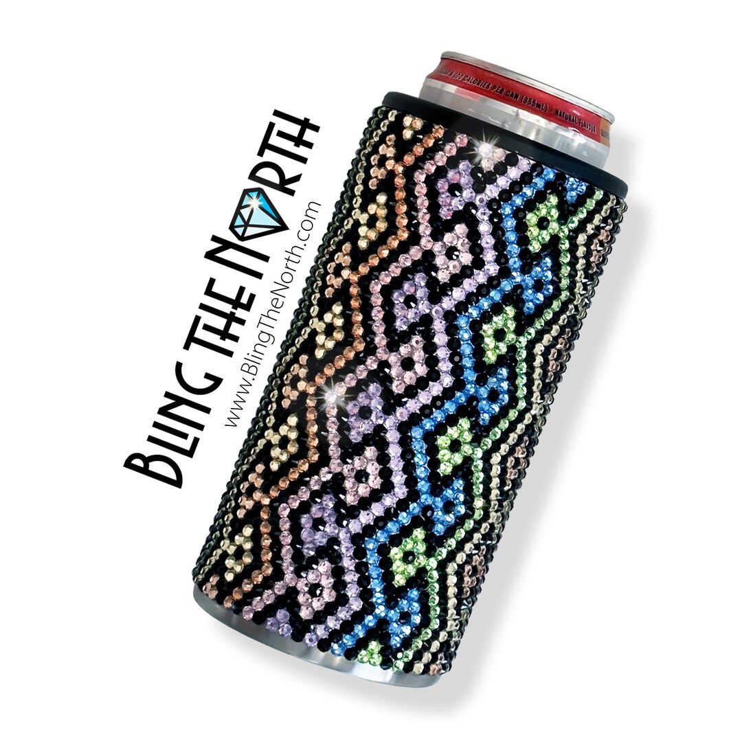 DIAMOND ZIG-ZAG Rhinestone Duo Tumbler | 16oz Plump | Slim Can Koozie ...