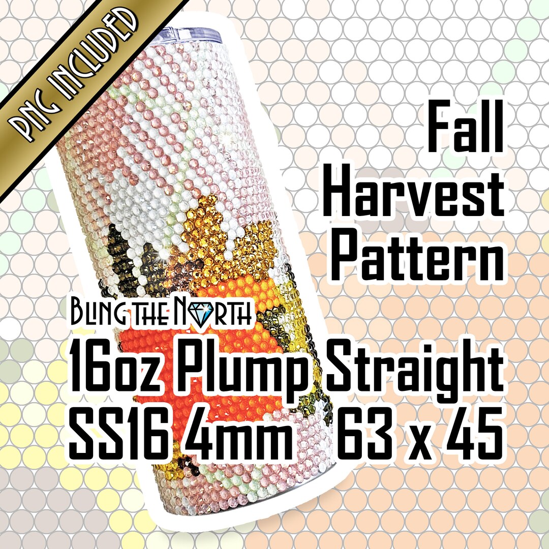 FALL HARVEST Rhinestone Pattern Template SS16 4mm 16oz Plump Straight ...