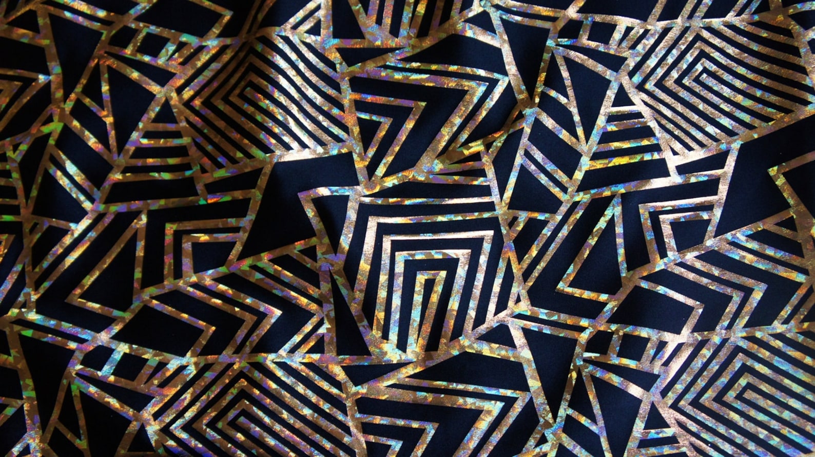 Geometric Hologram Stretch Fabric - Multiple Colors - Fabric by the ...