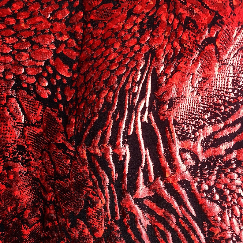 Wildlife Animal Print Metallic Spandex Fabric - Animal Print Foil ...