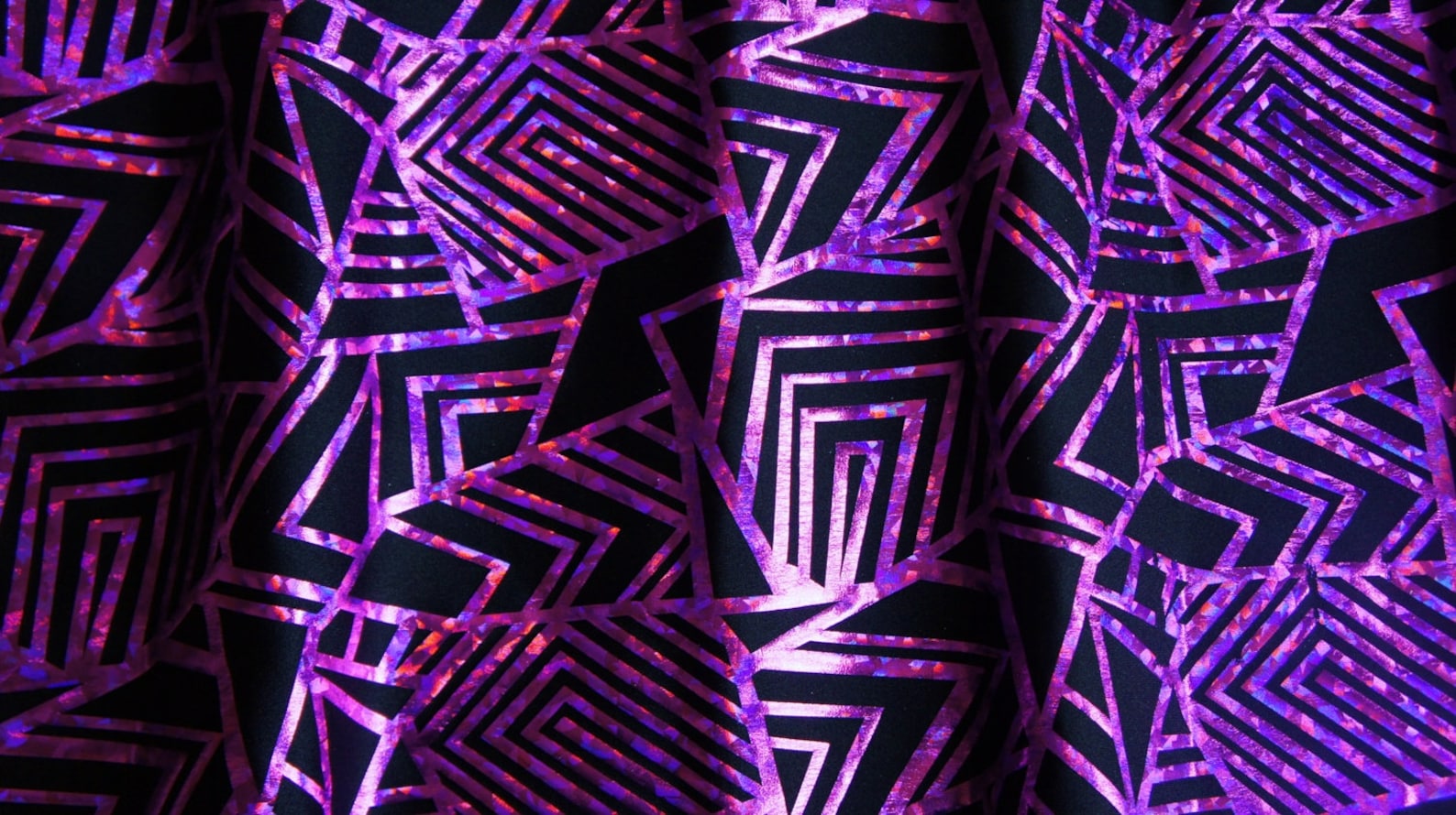 Geometric Hologram Stretch Fabric - Multiple Colors - Fabric by the ...