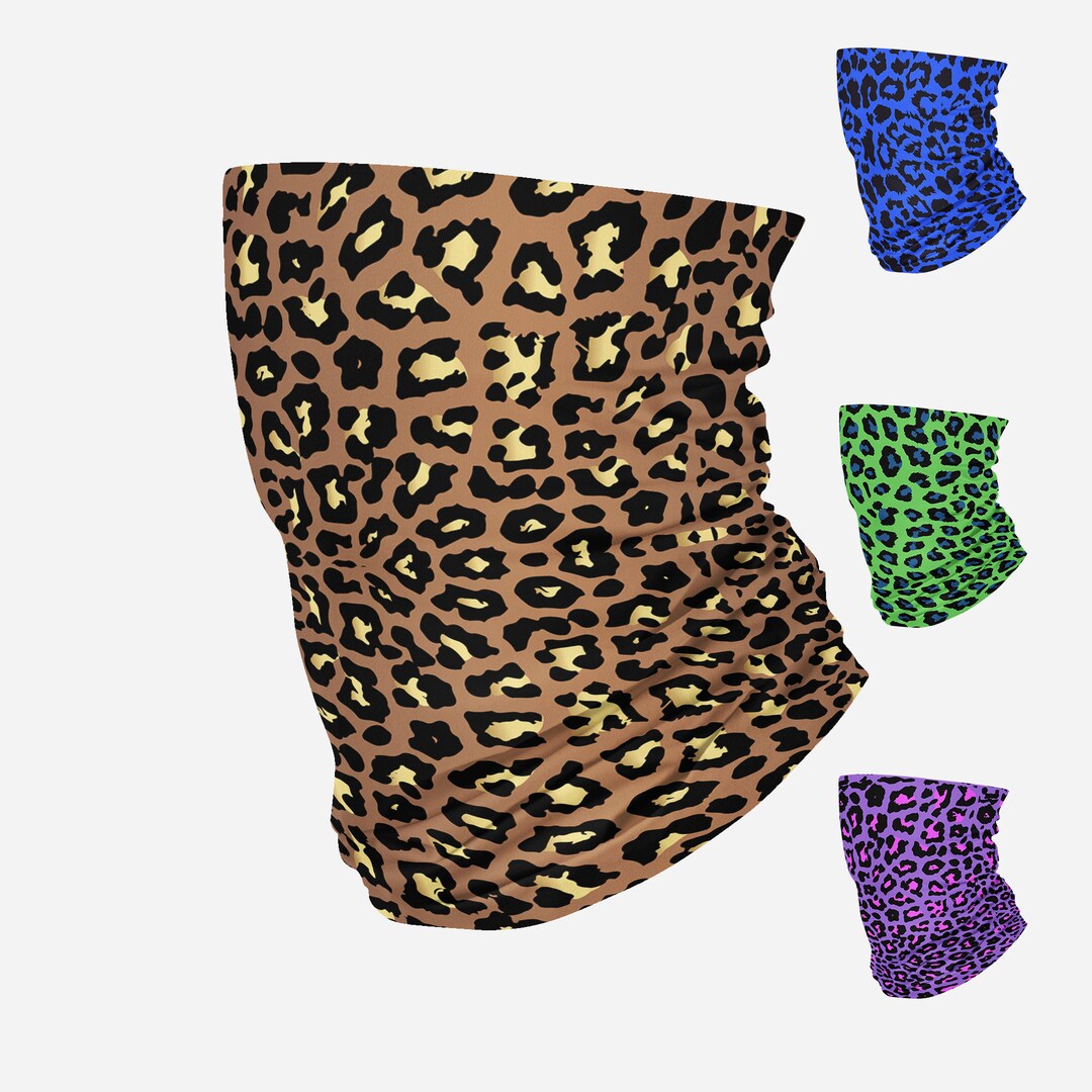Leopard Neck Gaiter Face Mask Face Cover Scarf Washable Adult and Youth ...