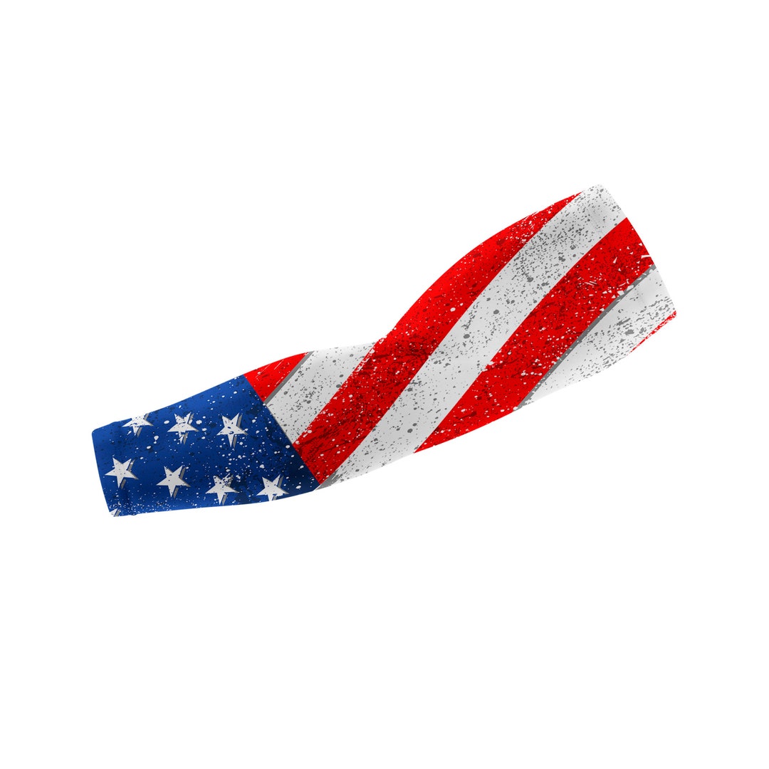 US Flag Arm Sleeve, Grunge Compression Arm Sleeve, Adult and Youth ...