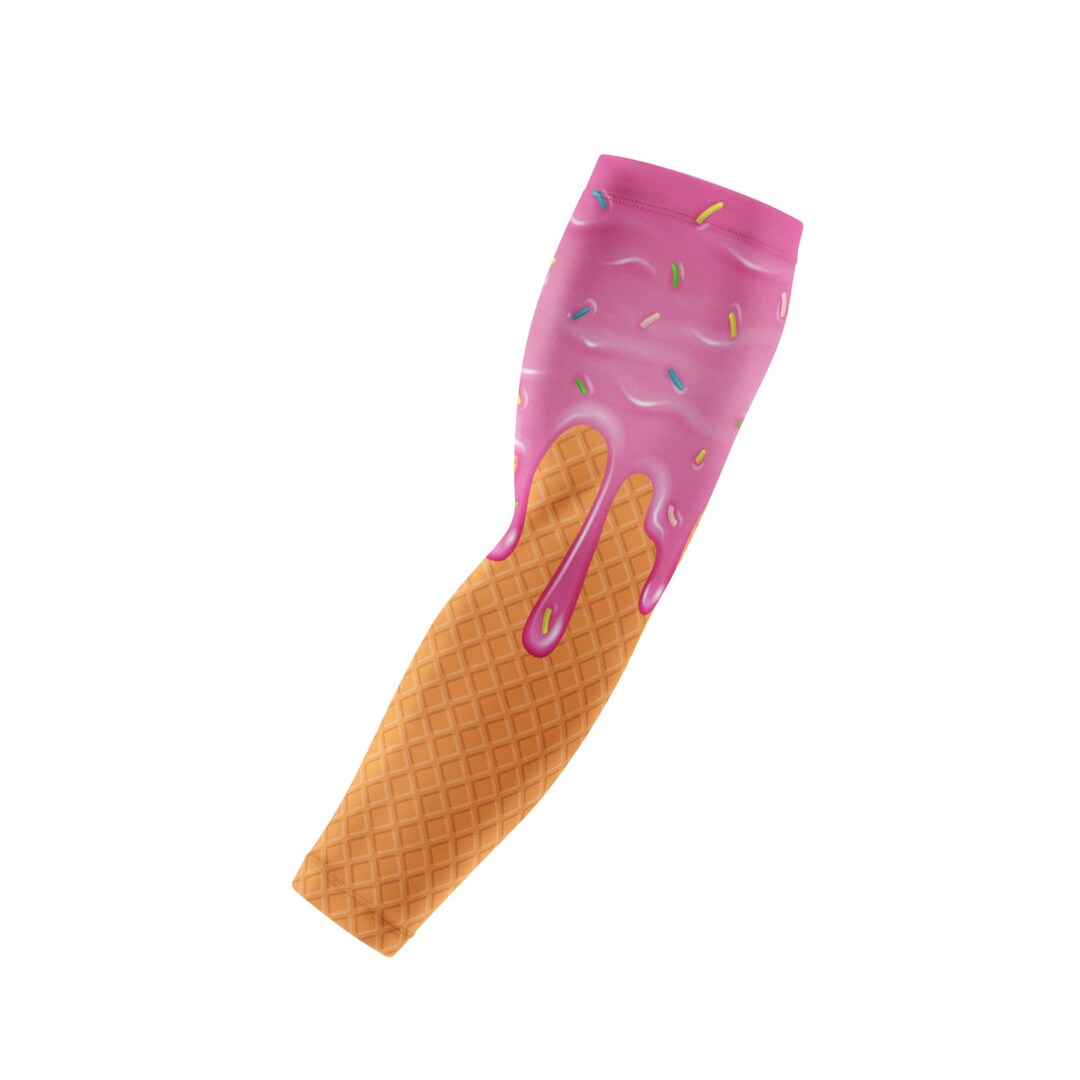 Ice Cream Arm Sleeve, Pink Drip Cone Compression Sleeve, Youth & Adult ...