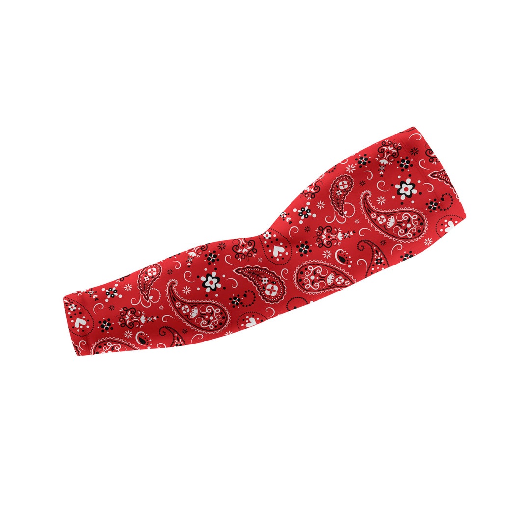 Red Bandana Arm Sleeve, Custom Arm Sleeve, Compression Arm Sleeve ...
