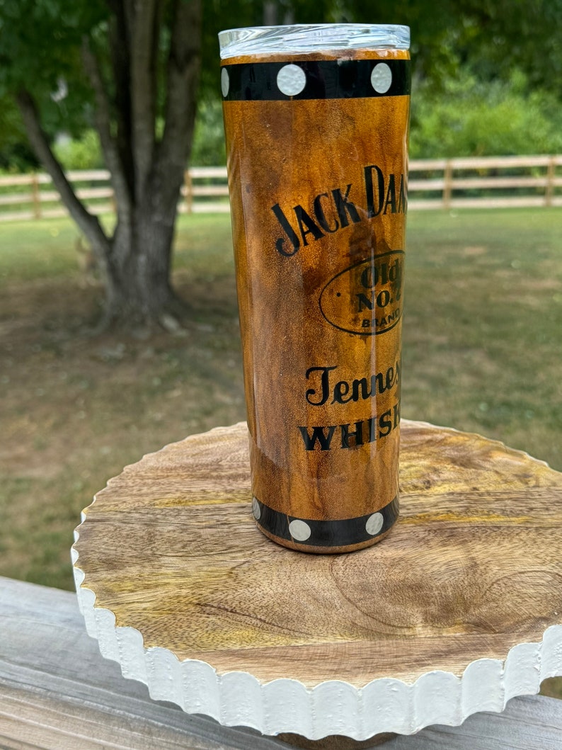 20oz. Skinny Jack Daniels Barrel Epoxy Tumbler - Etsy Australia