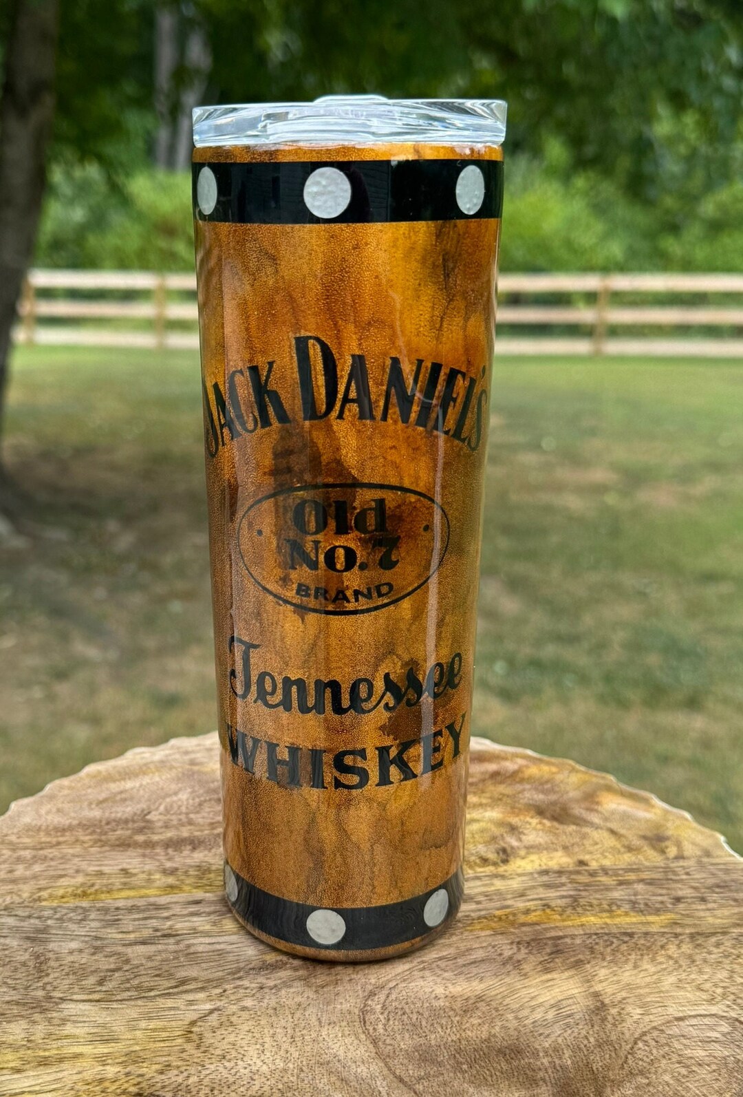 20oz. Skinny Jack Daniels Barrel Epoxy Tumbler - Etsy